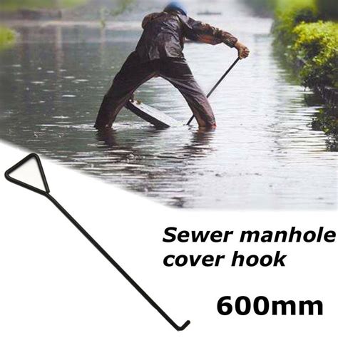 24 Standard Manhole Hook Road Sewer Cover Lifting Handle Tools Carbon Steel