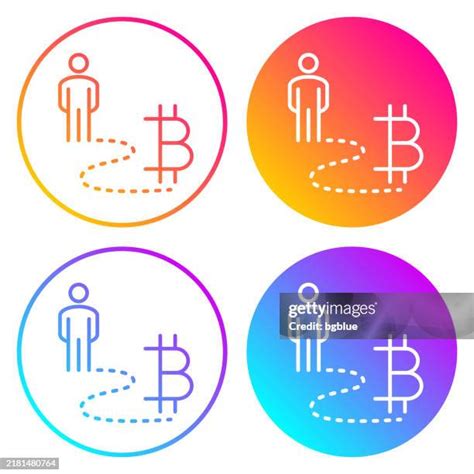 Person On Bitcoin Way Round Icons With Color Gradients High Res Vector