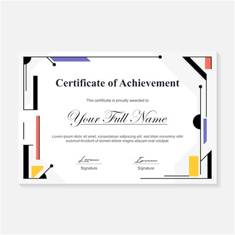Modern Geometric Background Certificate Template Premium Vector