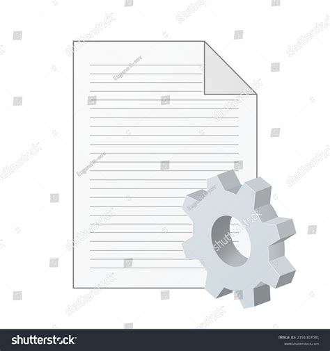 File Computer Document Gear Icon Settings Stock Vector Royalty Free Shutterstock