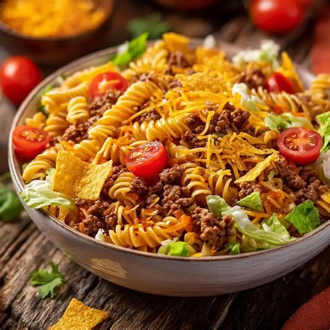 Easy Taco Pasta Salad With Doritos For Parties And Potlucks