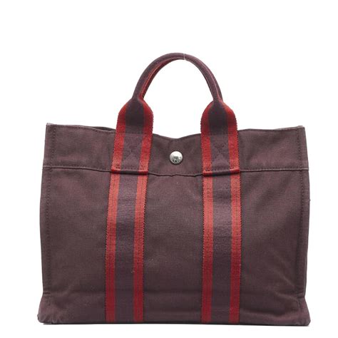 Hermès Fourre Tout Pm Brown Cloth Ref961700 Joli Closet