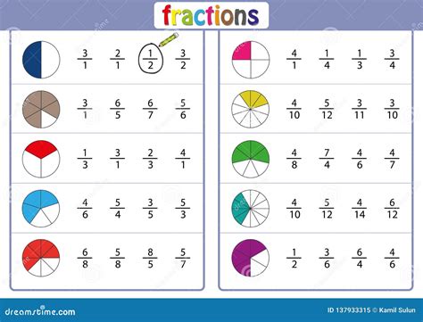 Fraction Mathematics Fraction Calculator Simplifying Fractions On White Background Vector