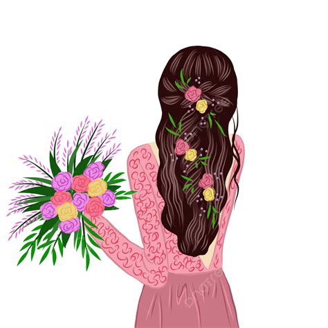 A Pretty Bride Illustration Pretty Bride Bride Wedding Day Png