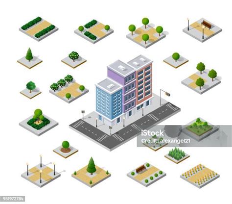 아이소메트릭 3d 설정 공원 0명에 대한 스톡 벡터 아트 및 기타 이미지 0명 3차원 형태 개체 그룹 Istock