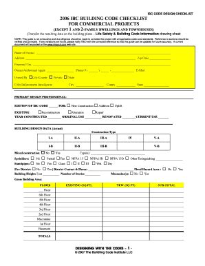 2006 Ibc Building Code Checklist The Building Code Institute LLC Tbci Fill And Sign