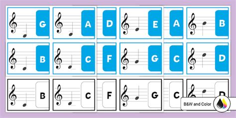 Treble Clef Music Notes Cards Teacher Made