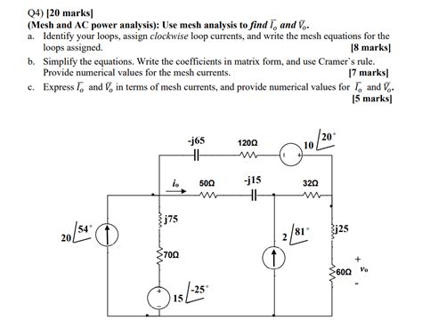 Solved Q Marks Mesh And AC Power Analysis Use Mesh Chegg