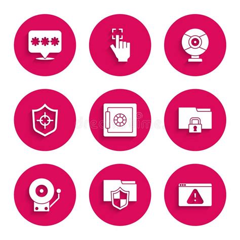 Set Safe Document Folder Protection Browser With Exclamation Mark Folder And Lock Ringing