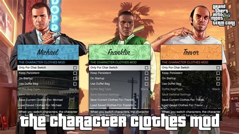 The Character Clothes Mod Net 101 Gta 5 Mod