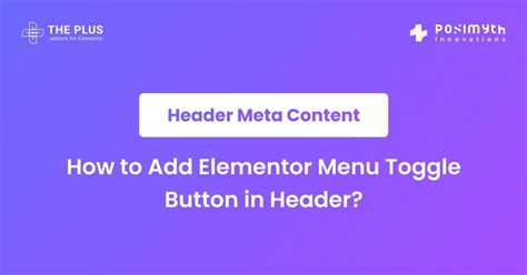 How To Add Elementor Menu Toggle Button In Header The Plus Addons For Elementor