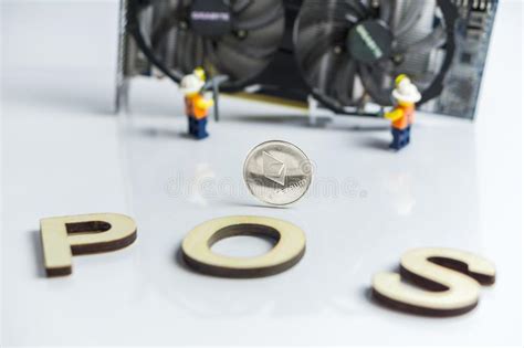 Ethereum Cryptocurrency Switching From Pow Gpu Mining To Pos Pos Sign With Graphic Card And