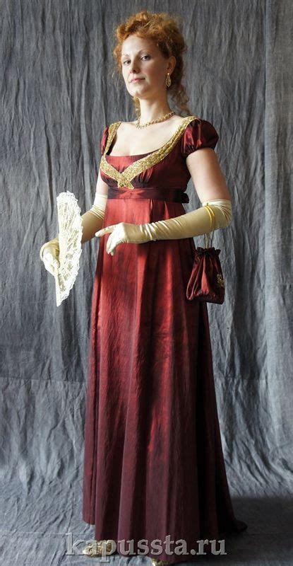 Платье красное с веером Модные стили Винтажные платья Платье эпохи регентства