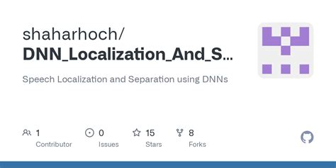 Github Shaharhochdnnlocalizationandseparation Speech