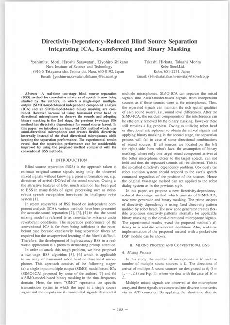 Pdf Directivity Dependency Reduced Blind Source Separation