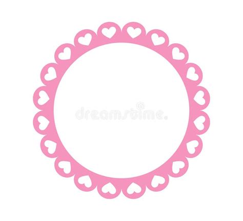 Circle Scalloped Frame Scalloped Edge Round Shape Simple Label Sticker Form Flower Silhouette