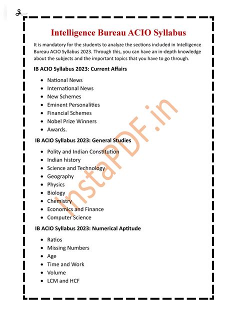 Ib Acio Syllabus Pdf Instapdf