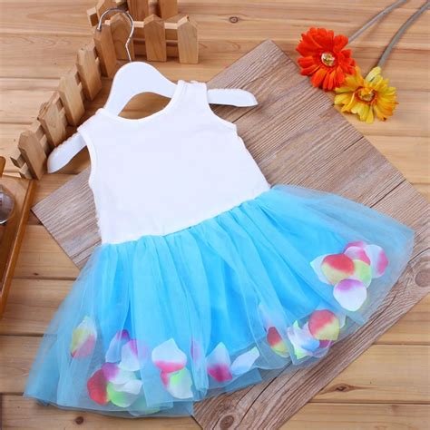 Фатиновые платья пачки с бантом и лепестками для маленьких девочек Платья с цветочным принтом