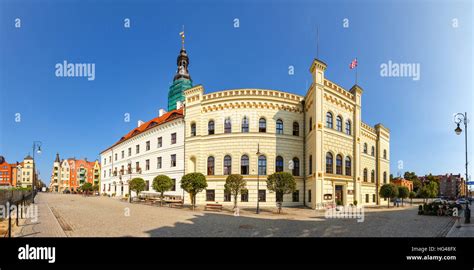 Glogow Poland September 14 2016 Panoramic View Of Town Hall In