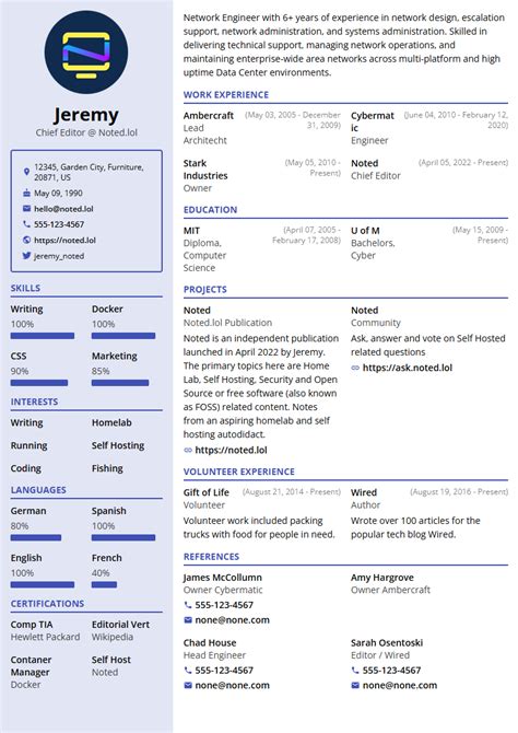 Reactive Resume A Self Hosted Resume Builder