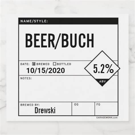 Editable Generic Beer Bottle Label Stickers Zazzle
