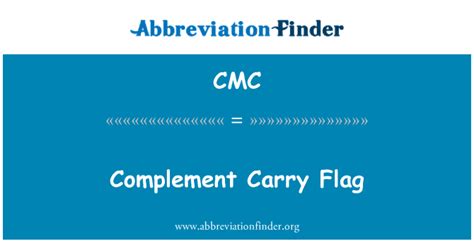 Cmc Stands For Complement Carry Flag Abbreviation Finder