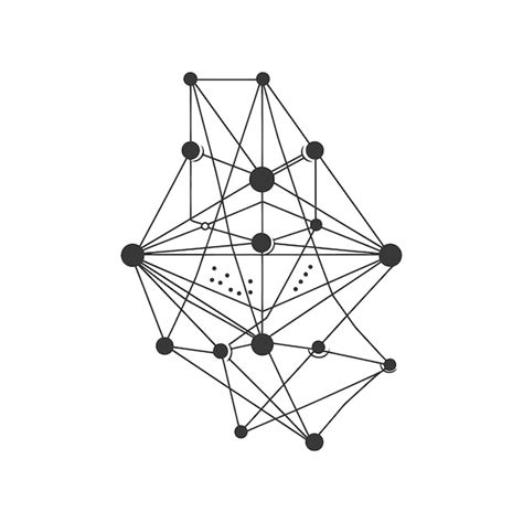 Abstract Geometric Structure With Interconnected Nodes Premium Ai