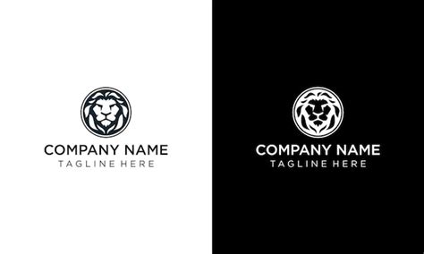 사자 머리 로고 터 디자인 기호와 기호 프리미엄 벡터