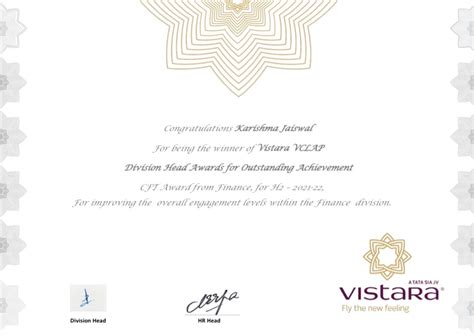 Karishma Jaiswal On Linkedin Vistaravclap Crossfunctionalaward