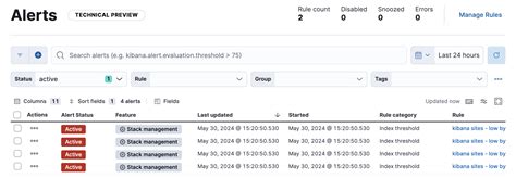 View And Manage Alerts In Kibana Elastic Docs
