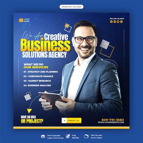 디지털 마케팅 대행사 및 기업 소셜 미디어 배너 또는 Instagram 게시물 템플릿 무료 Psd 파일