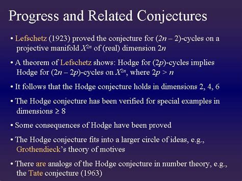 Progressother Conjectures