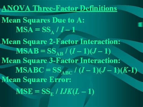 Chapter 11 Multifactor Analysis Of Variance Twofactor Anova
