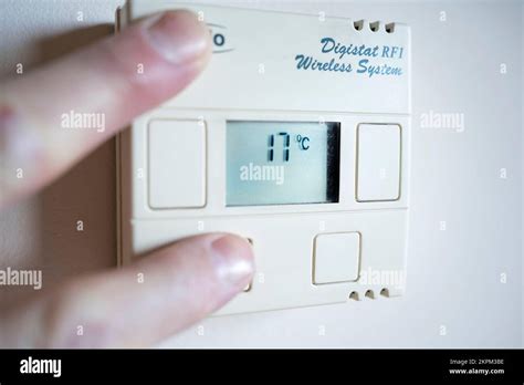 Close Up Of Digistat Rfi Wireless System Thermostat Controller With Temperature Reading Display