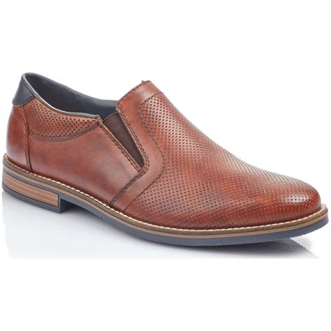 Rieker Mens 13571 24 Clarino Brown Slip On Casual Shoes