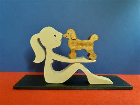 Yahoo オークション 木工アート Woman Poodle