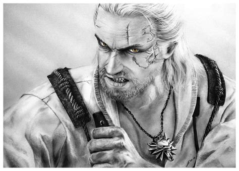 Geralt Of Rivia Pencil Drawing By Jooleya On Deviantart