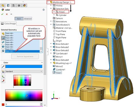 how to use selection sets computer aided technology