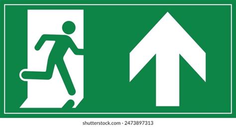 Man Run Exit Door Sign Arrow Stock Vector Royalty Free Shutterstock