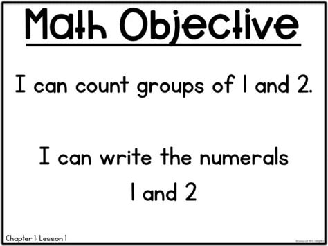 Math In Focus Objectives For Kindergarten By Learning With Mrs Langley