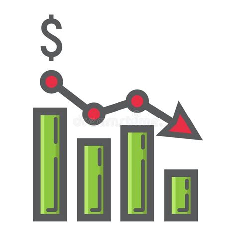 Declining Graph Icon Business Decline Chart Sign Stock Vector Illustration Of Crash
