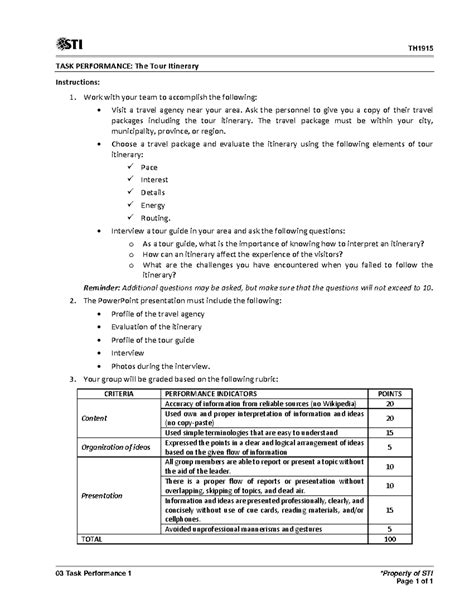 03 Task Performance 1 Th 03 Task Performance 1 Property Of Sti Page 1 Of 1 Task Performance