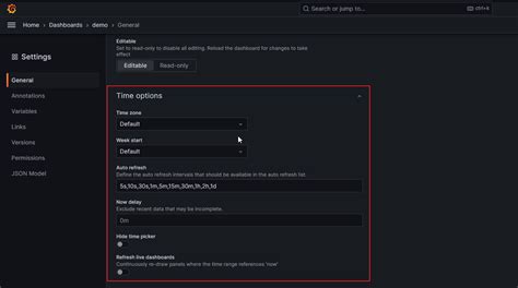 修改仪表板设置 Grafana 教程 核心编程