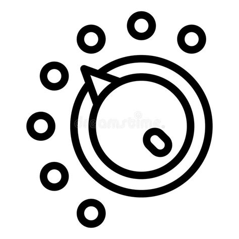 Timer Wheel Button Line Icon Laundry Service Concept Vector Graphics