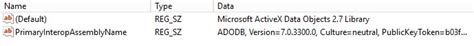 Adodb 27 Com Reference No Longer Registered In Vs2012 Stack Overflow