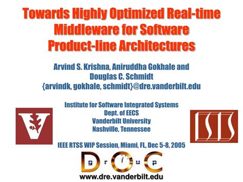 ppt towards highly optimized real time middleware for software product line architectures