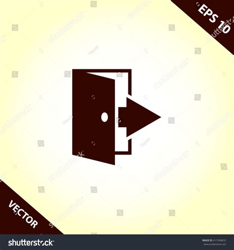 Door Exit Icon Door Exit Vector Stock Vector Royalty Free 411394810 Shutterstock