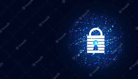Premium Vector Abstract Dot Network Circle Digital Cyber Security Padlock Connection And