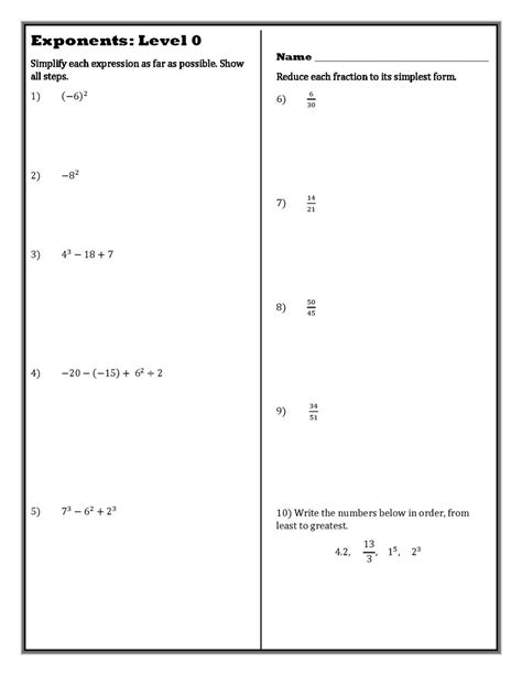 Level Ups Integer Exponents 8th Grade Math