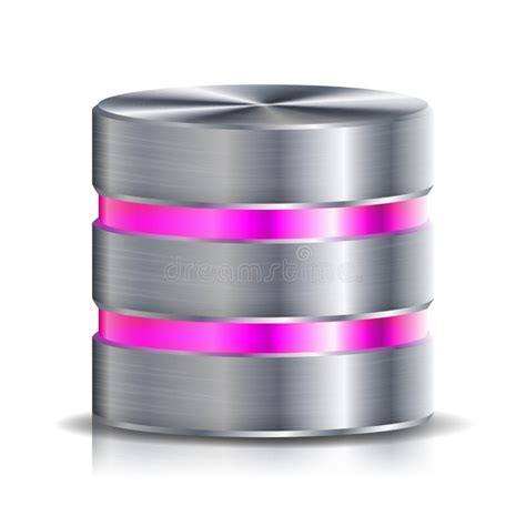 Network Database Disc Icon Vector Highly Detailed Illustration Of Computer Hard Disk Silver